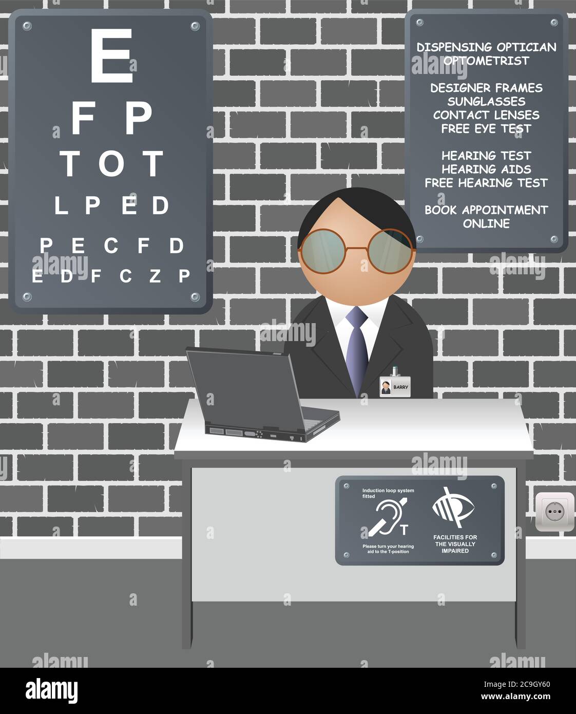 Opticians room Stock Vector Images - Alamy