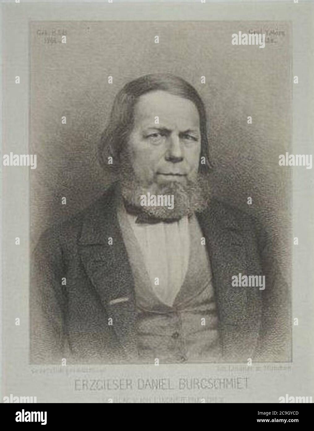 Jacob Daniel Burgschmiet - Radierung von Johann Lindner Stock Photo - Alamy