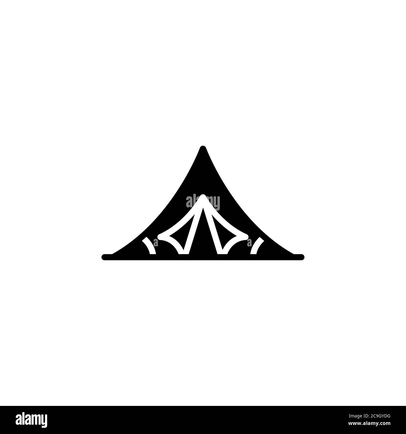 Camping Tourist Tent icon. Simple sign, logo Stock Vector Image & Art ...