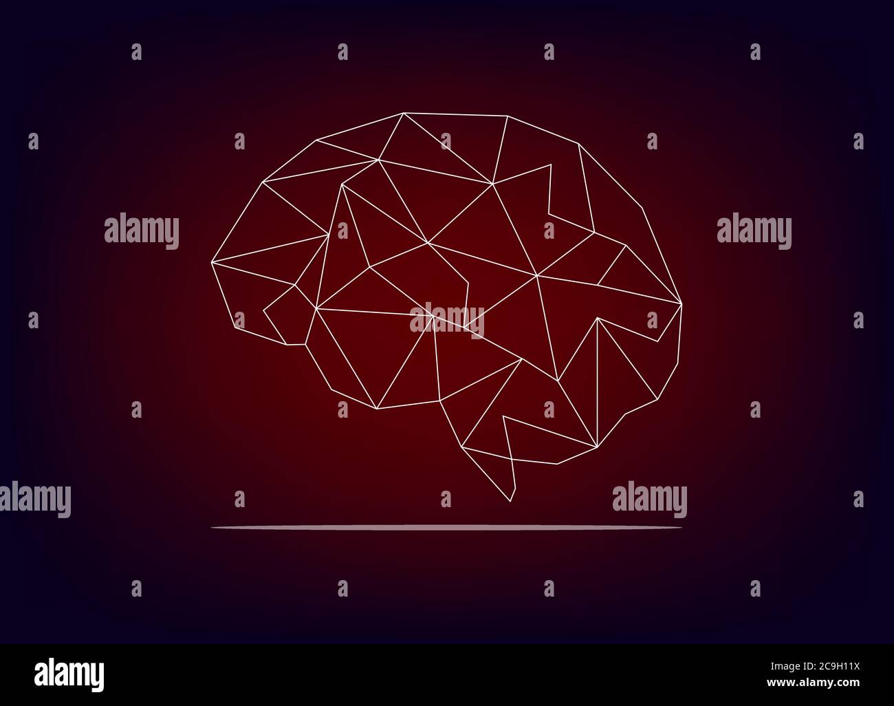 Human wireframe head and brain hi-res stock photography and images - Alamy
