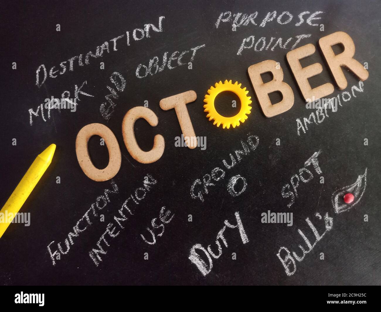 October word presented with multiple business related terminology on ...