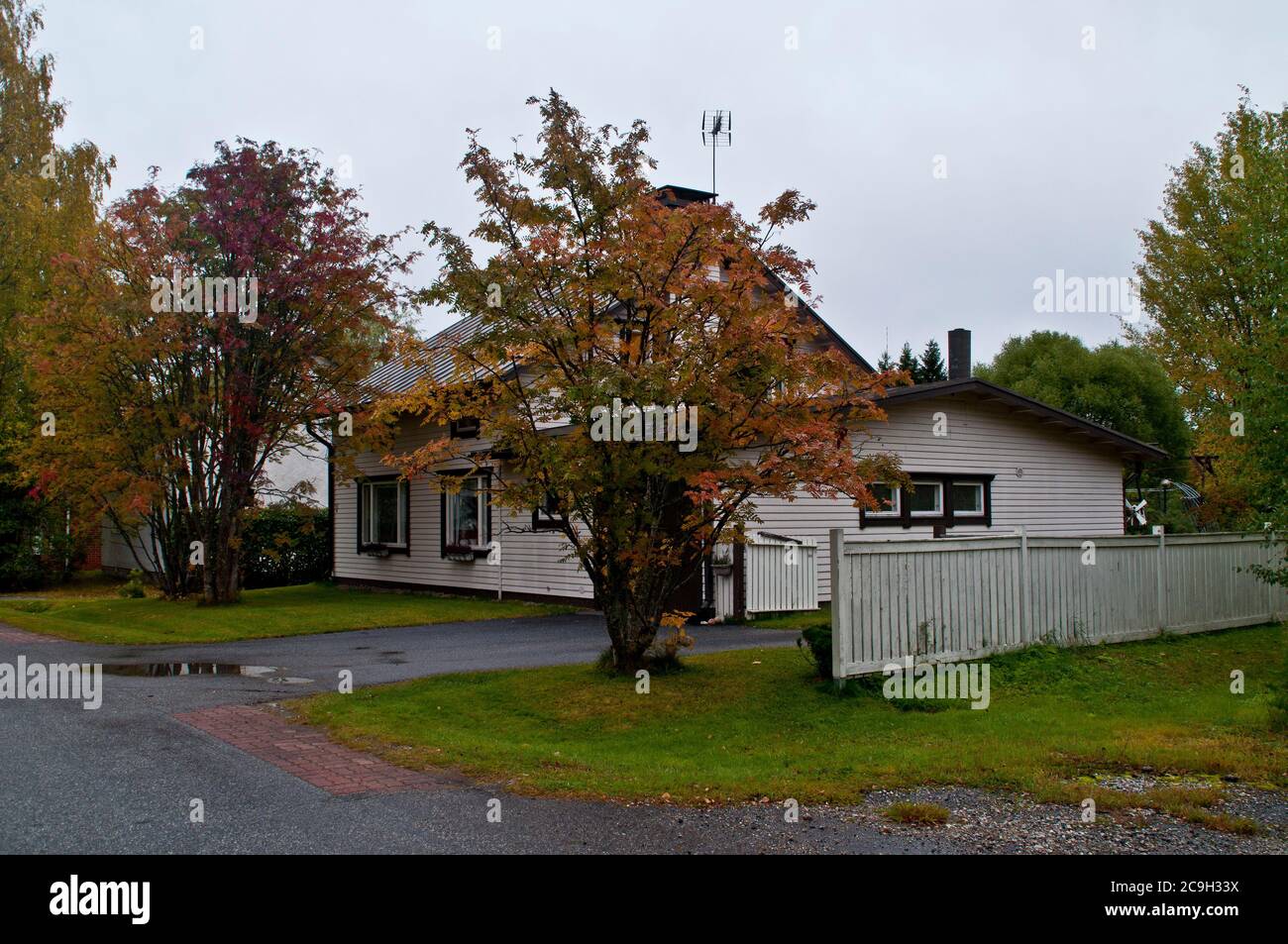 Typical Finnish house in the city of Kuhmo, Finland Stock Photo - Alamy