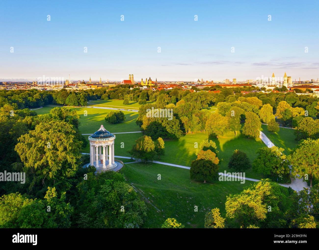 Aerial view monopteros english garden hi-res stock photography and ...