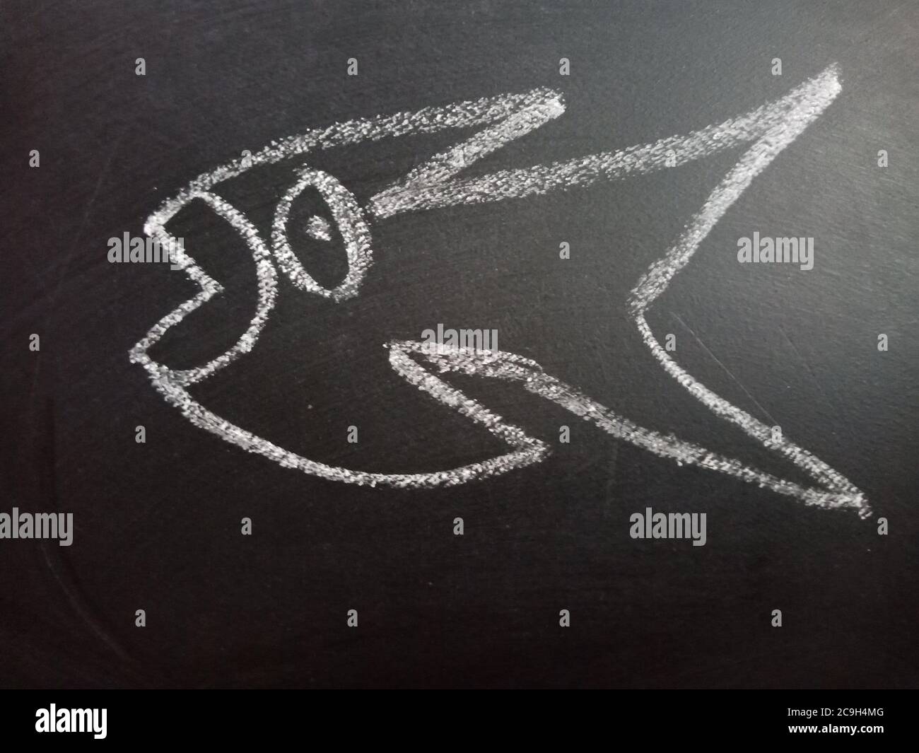Funny fish cartoon art drawing on chalkboard for kid education pattern ...
