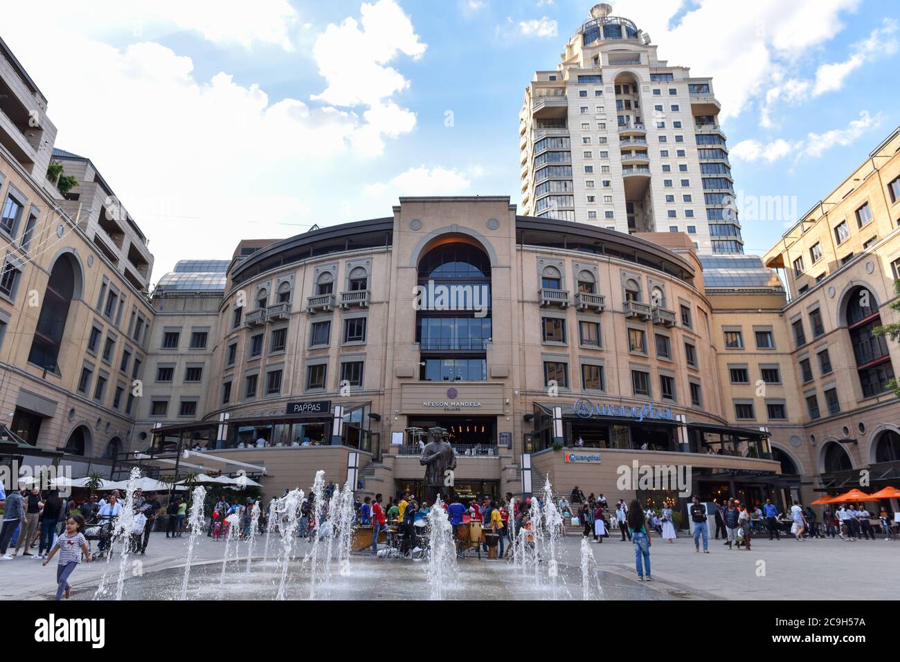 The Statue of Nelson Mandela, at Nelson Mandela Square, Sandton City ...