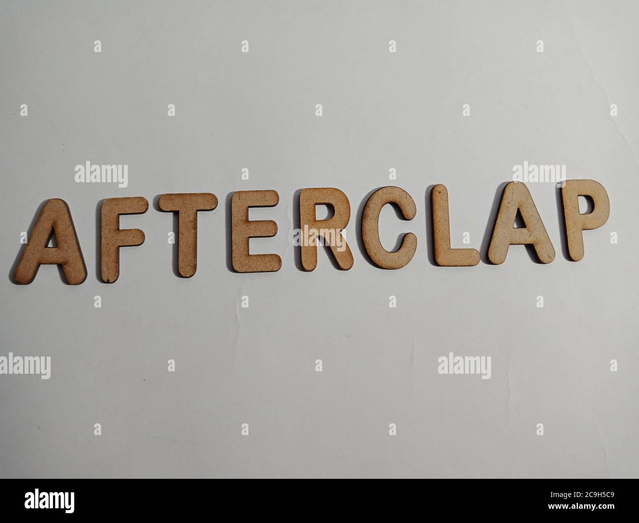 Afterclap latest vocabulary presented on white paper texture with ...