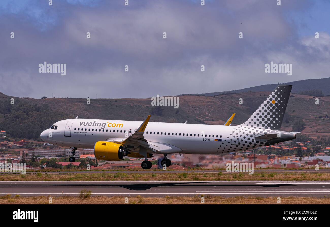 Los Rodeos, Tenerife/Canary islands; July 24 2020: Vueling Airbus A320 ...