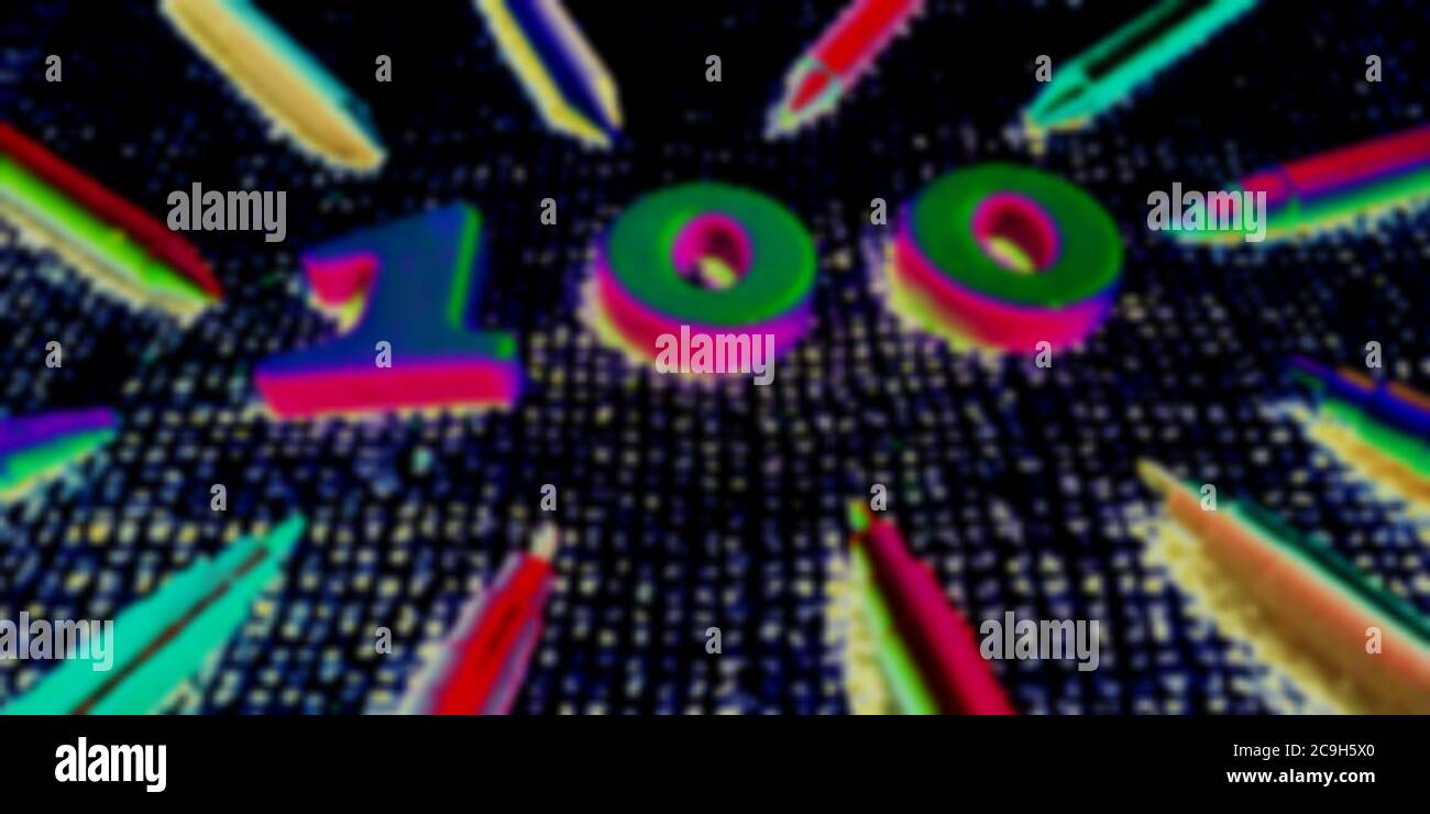 100 number Mathematical numeric digits presented with educational ...