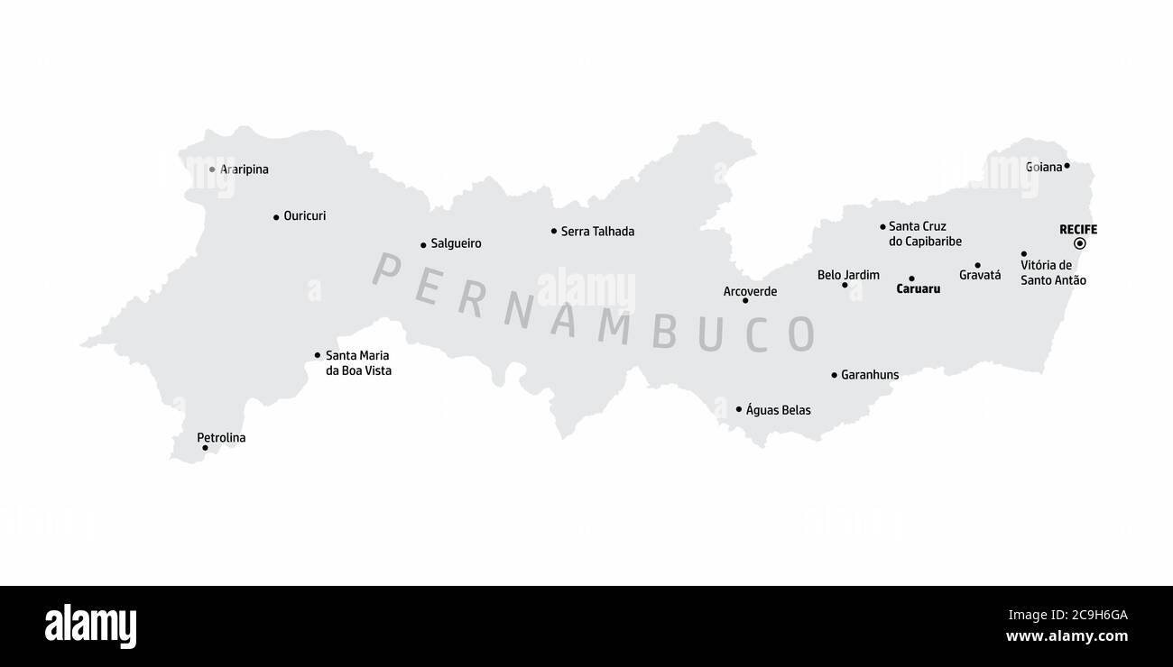Pernambuco State map Stock Vector Image & Art - Alamy