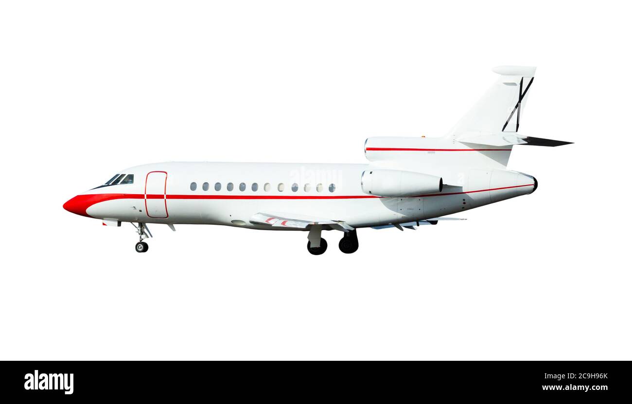 Modern comfortable private jet isolated on white background Stock Photo ...