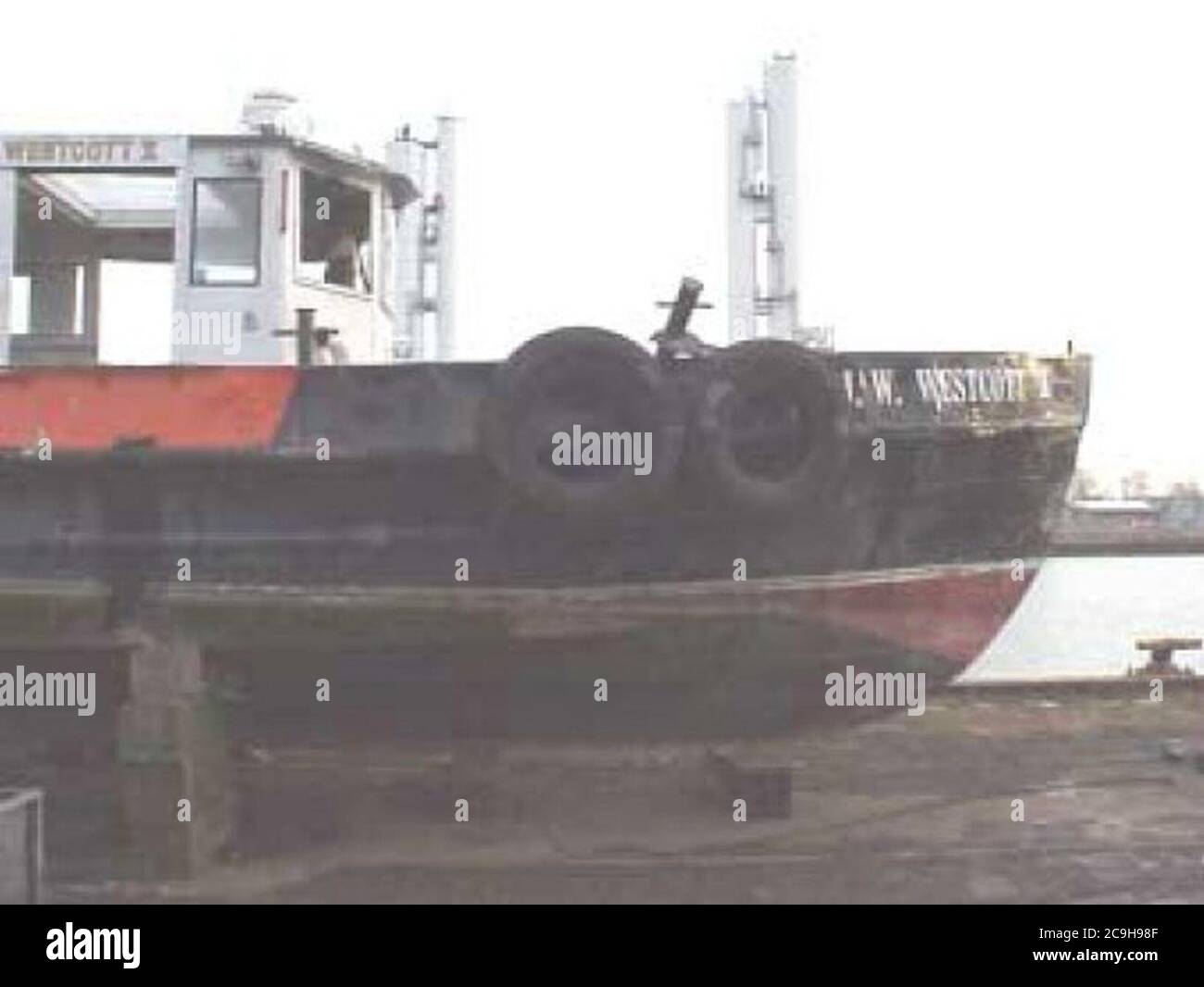 J W WESTCOTT II Starboard side in drydock after salvage Stock Photo - Alamy