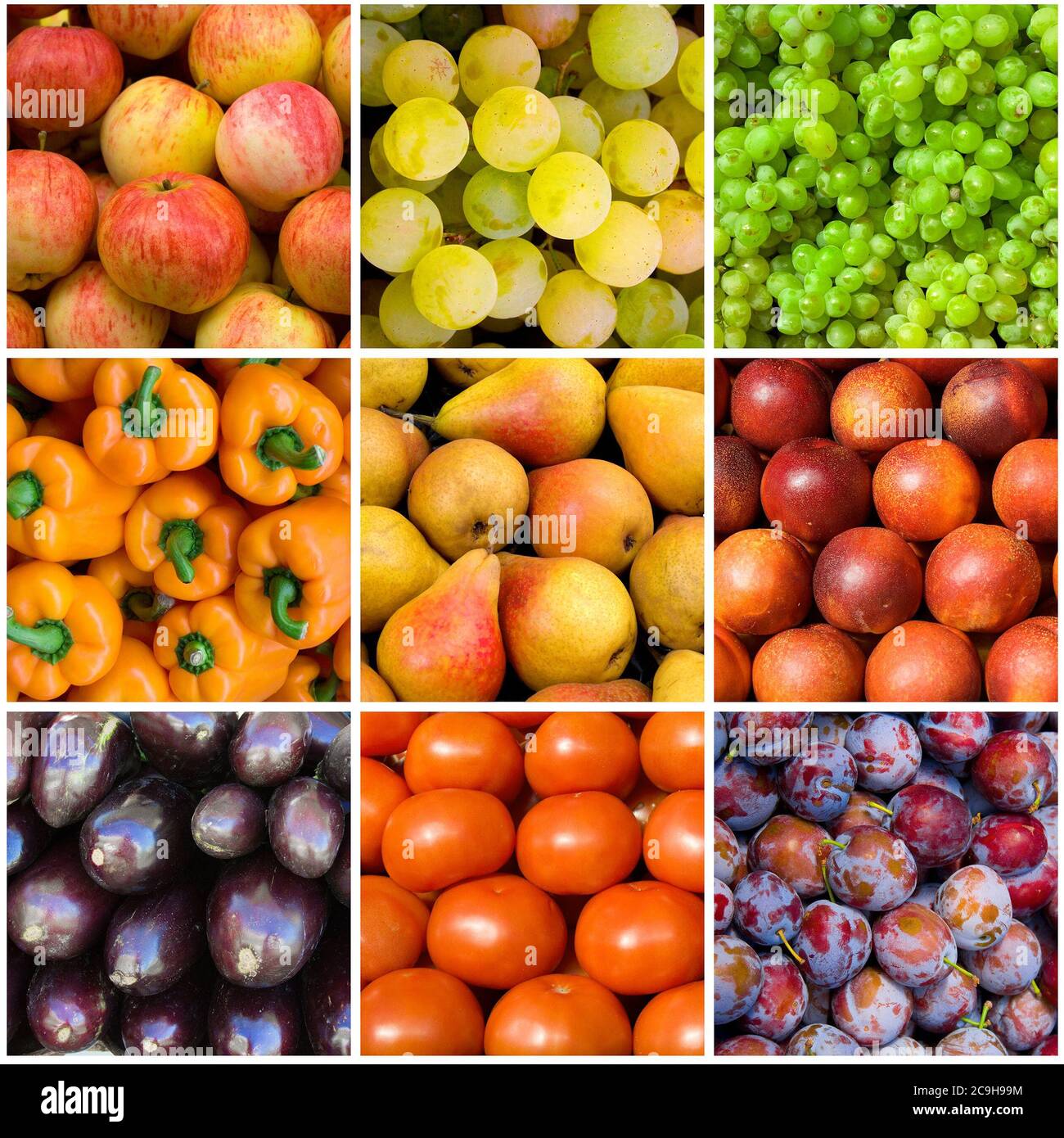 Squares of ripe fruit and vegetables Stock Photo - Alamy