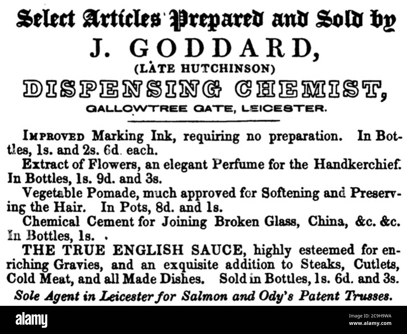 J. Goddard Leicester Stock Photo - Alamy