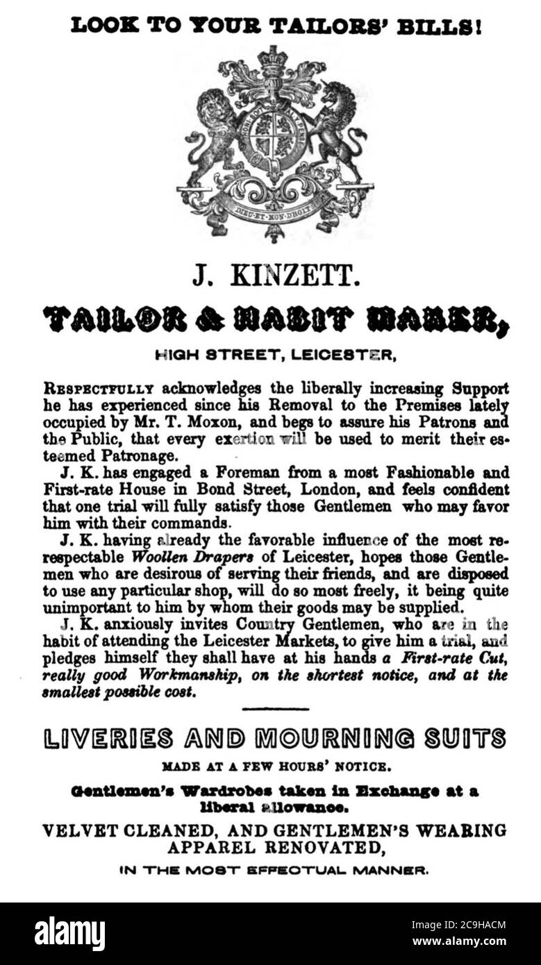 J. Kinzett, Leicester Stock Photo - Alamy