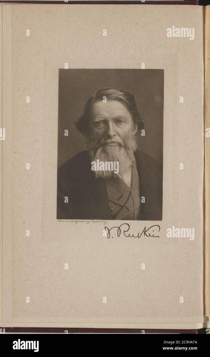 J. Ruskin - From a photograph by Elliott & Fry Stock Photo - Alamy