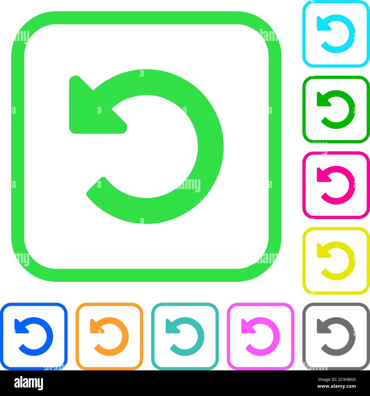 Undo changes vivid colored flat icons in curved borders on white ...