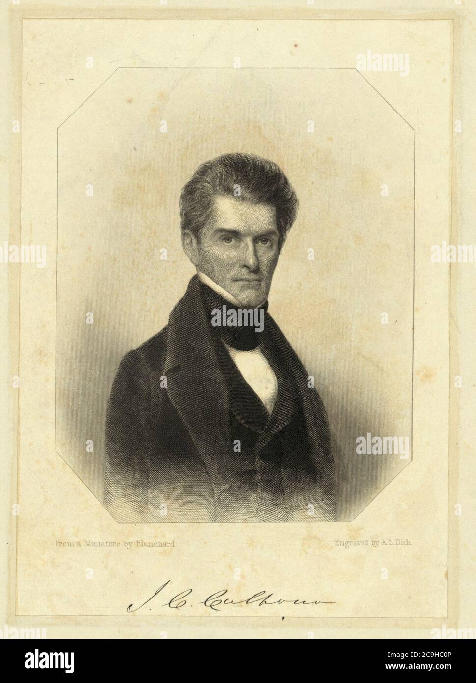 J.C. Calhoun - from a miniature by Blanchard ; engraved by A.L. Dick ...