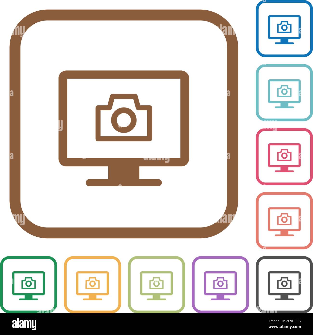 Make screenshot simple icons in color rounded square frames on white ...