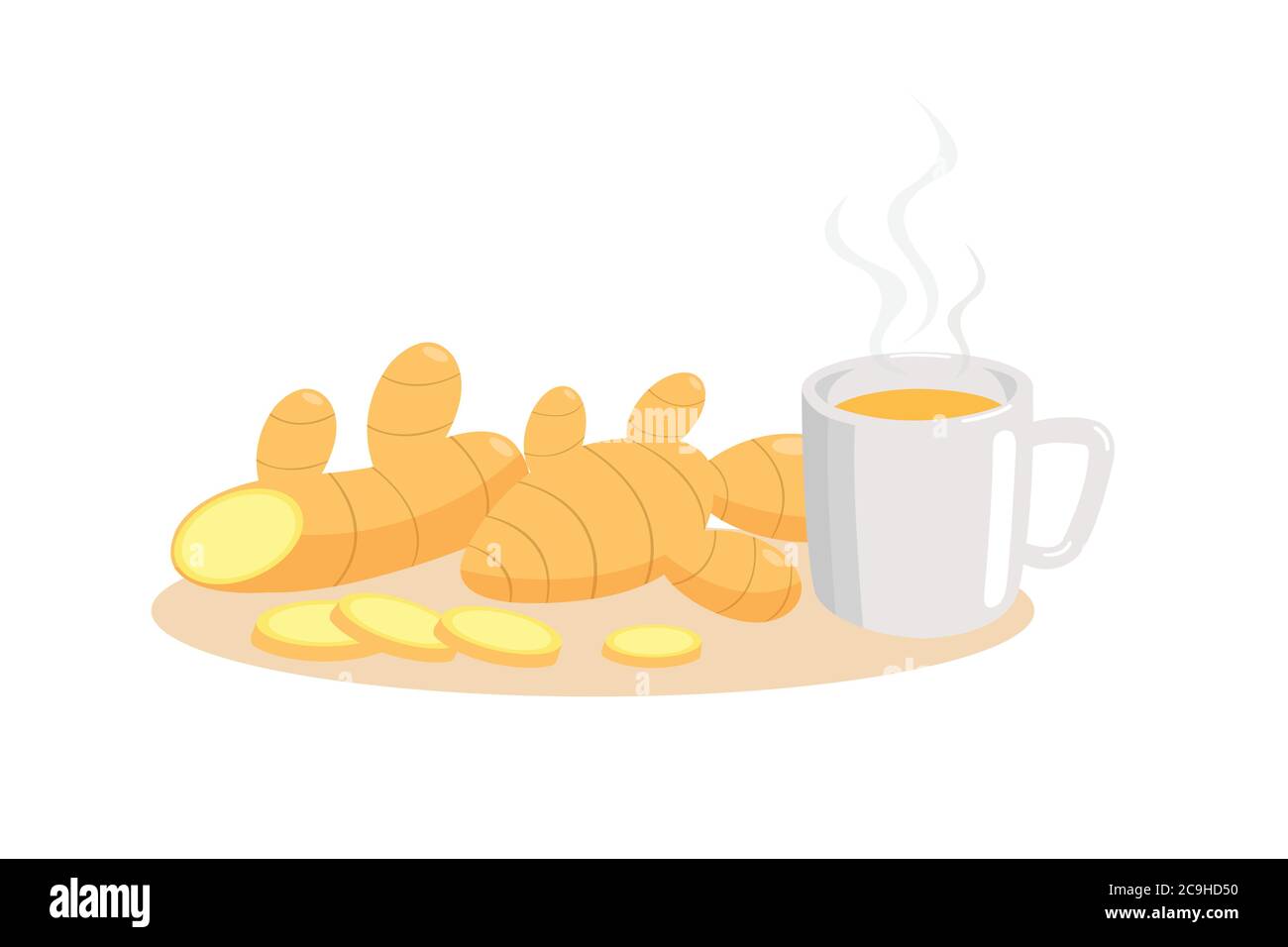 Hot ginger tea lemon Stock Vector Images - Alamy