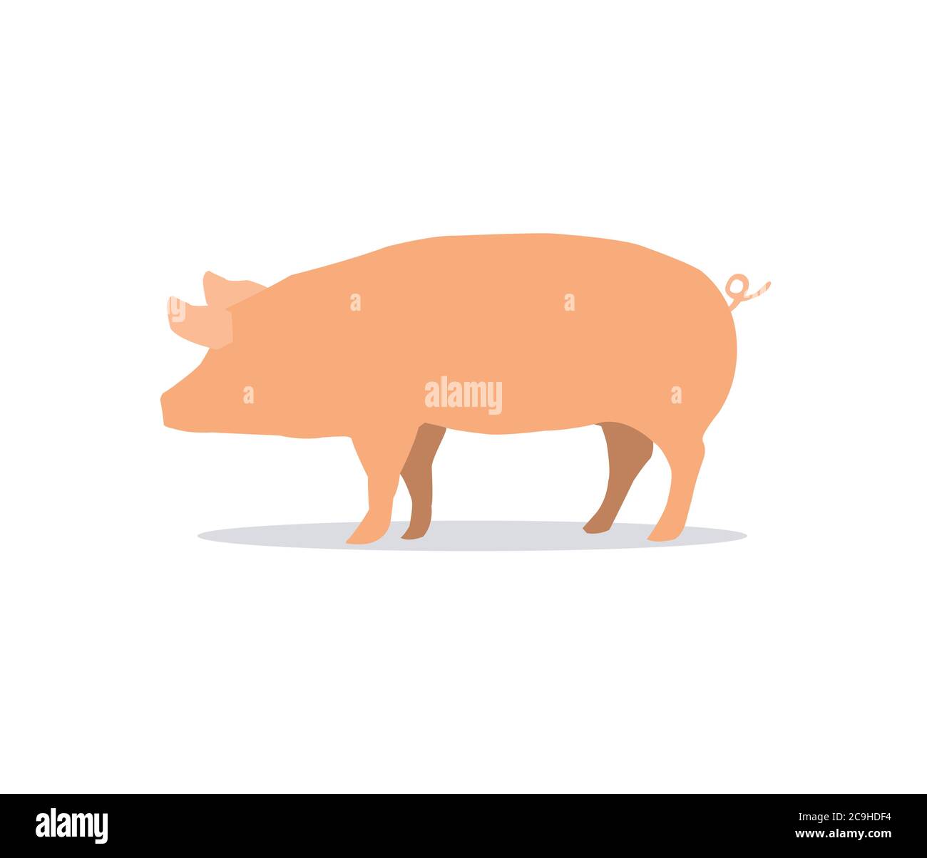 Cartoon Pig Side View