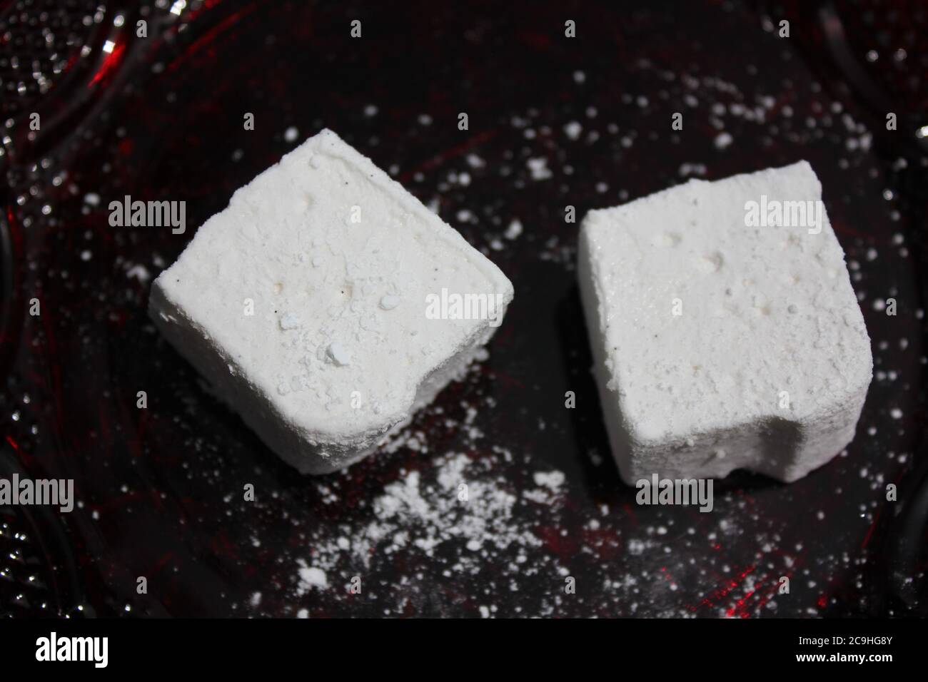 Delicious fresh homemade white marshmallow cubes Stock Photo - Alamy