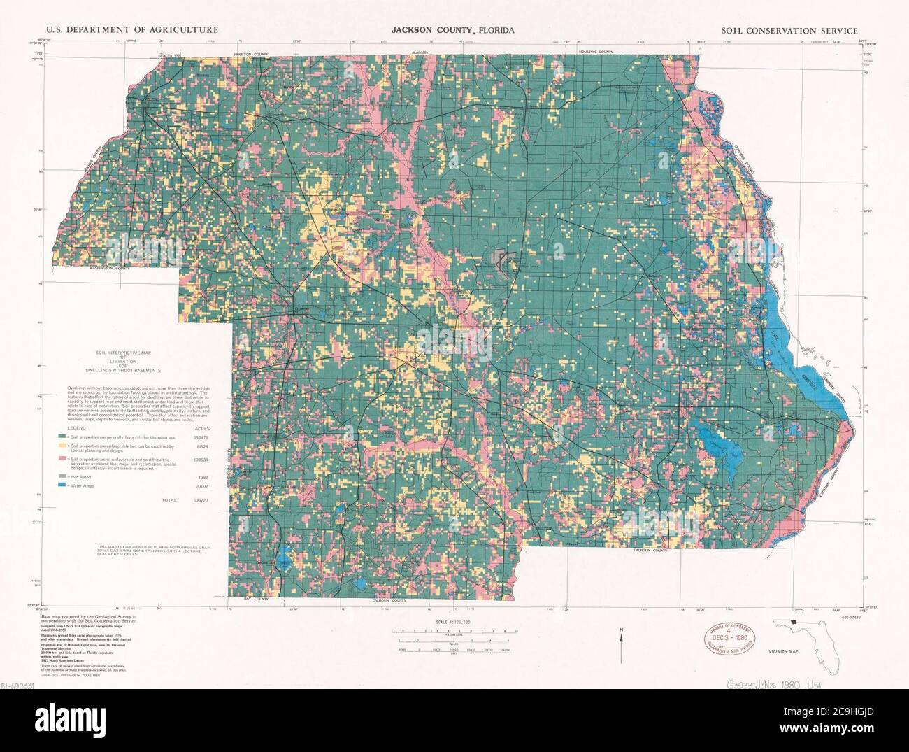 Jackson County, Florida - soil interpretive map of limitation for ...