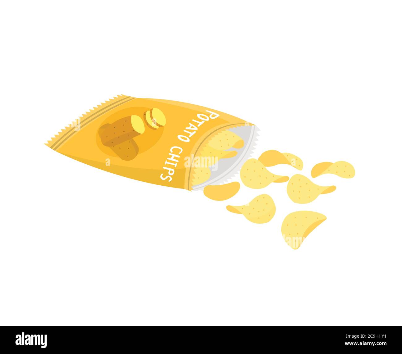 Pile potato crisps Stock Vector Images - Alamy