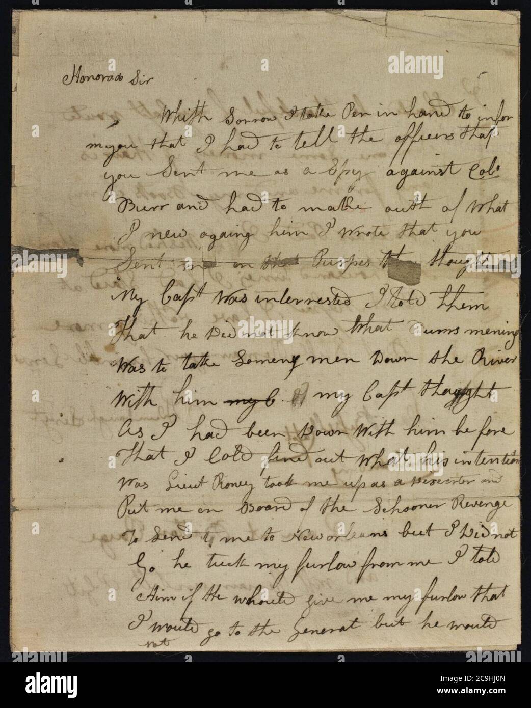 Jacob Dunbaugh letter to Daniel Bissell, 1807 Stock Photo - Alamy
