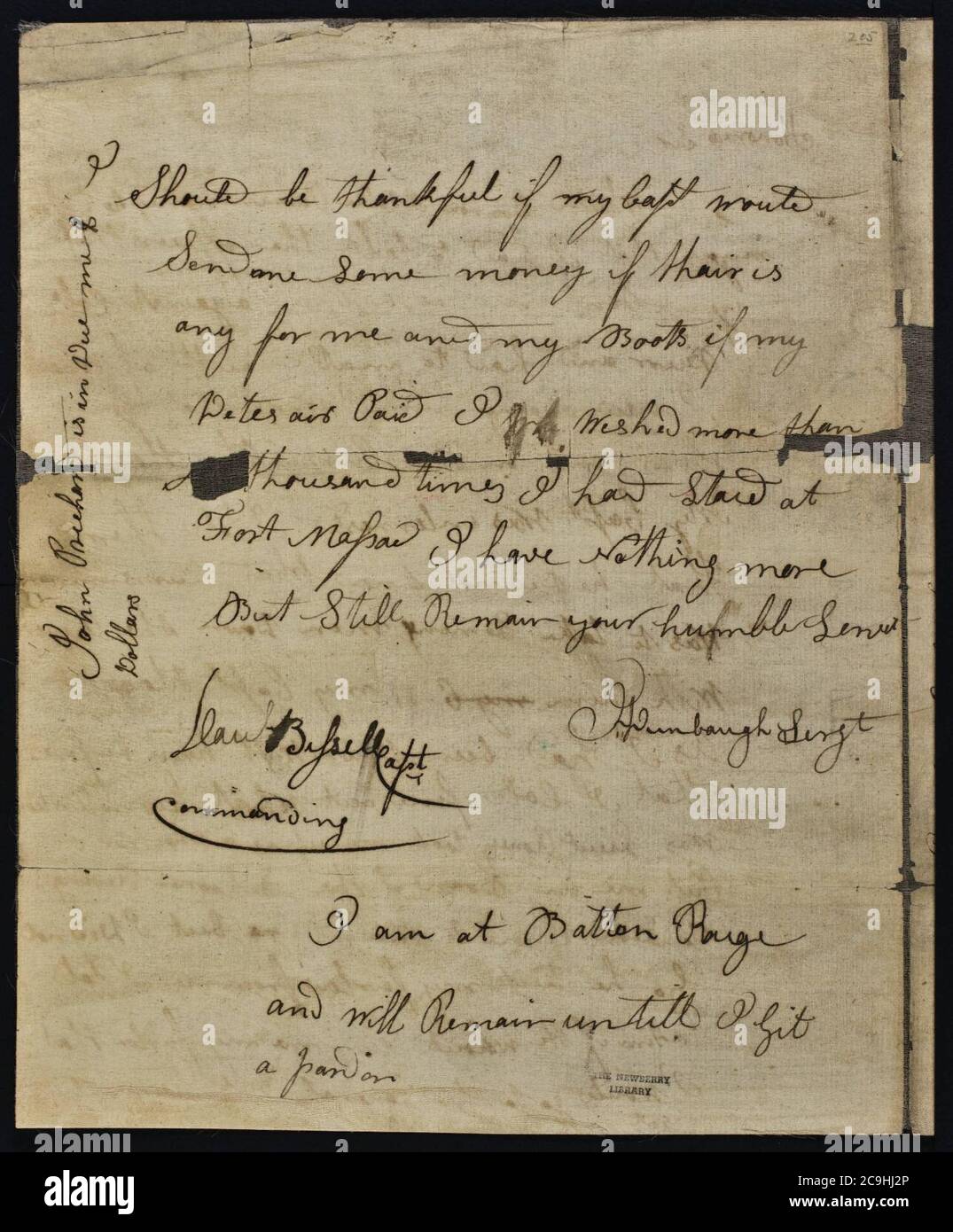 Jacob Dunbaugh letter to Daniel Bissell, 1807 Stock Photo - Alamy