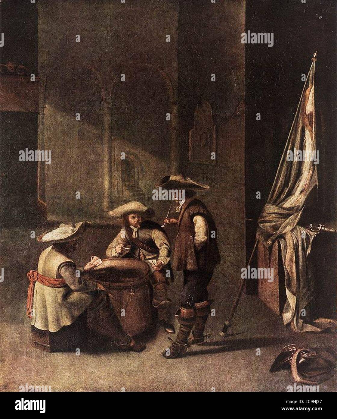 Jacob Duck - Guardroom with Soldiers Playing Cards Stock Photo - Alamy