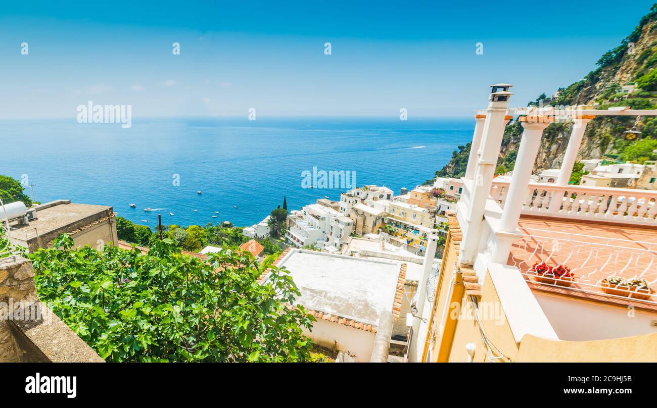 Picturesque view of Positano shoreline. Amalfi coast, Italy Stock Photo ...