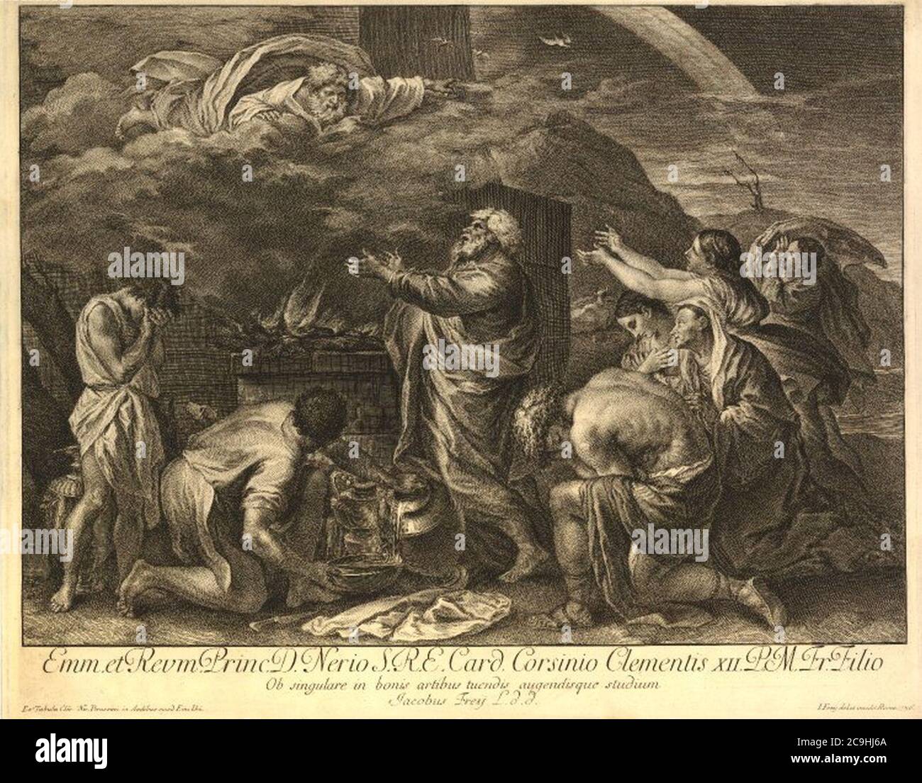 Jacob Frey - God the Father appearing from a cloud is intervening in a ...