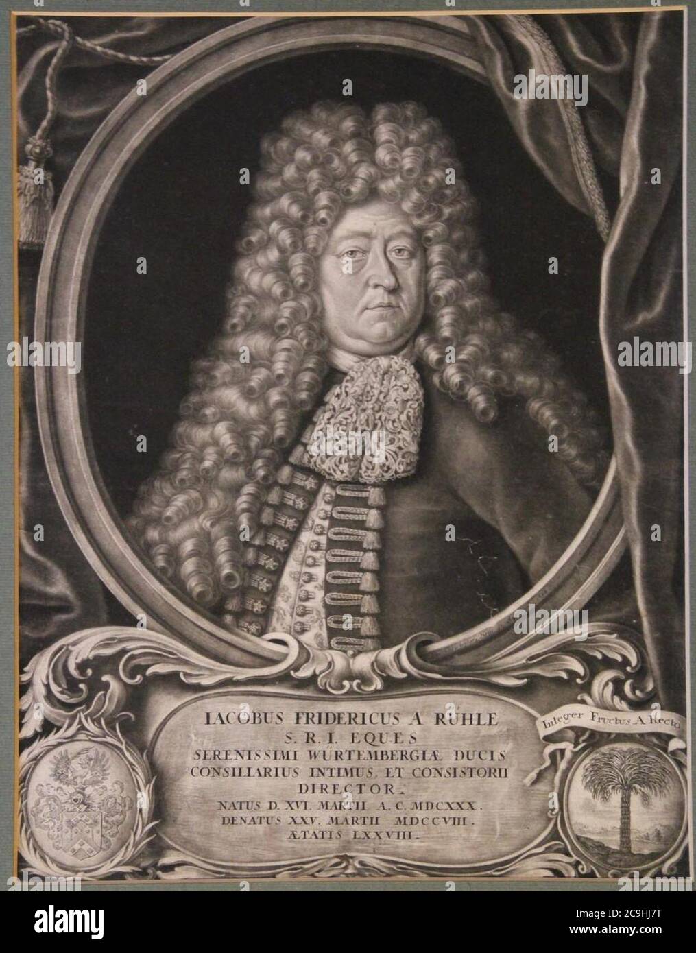 Jacob Friedrich Rühle. Mezzotinto 1708 Stock Photo - Alamy