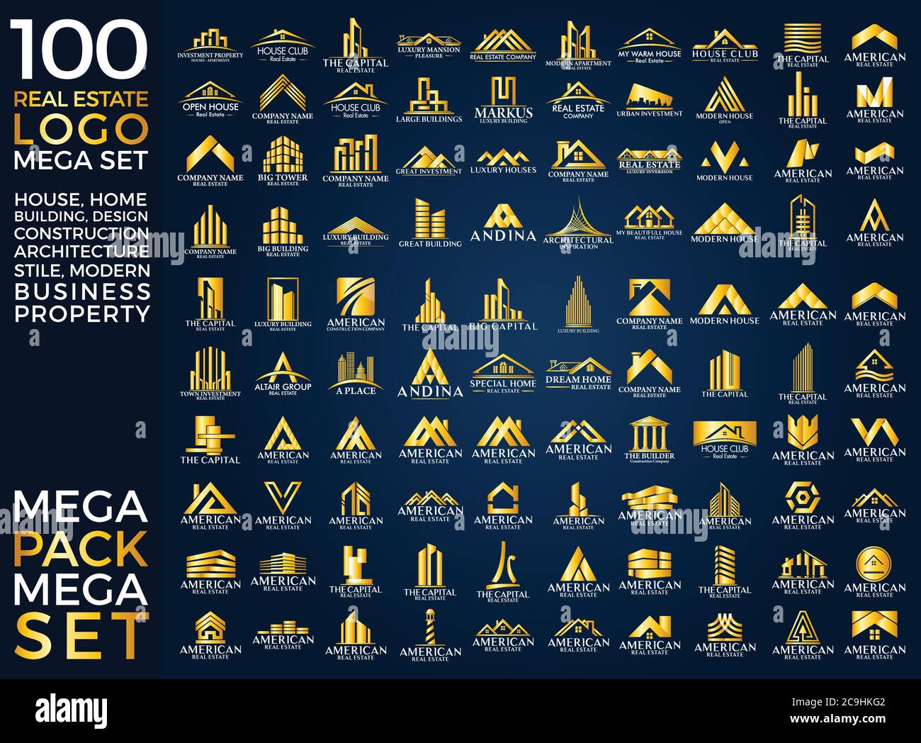 Mega real estate logo Stock Vector Images - Alamy