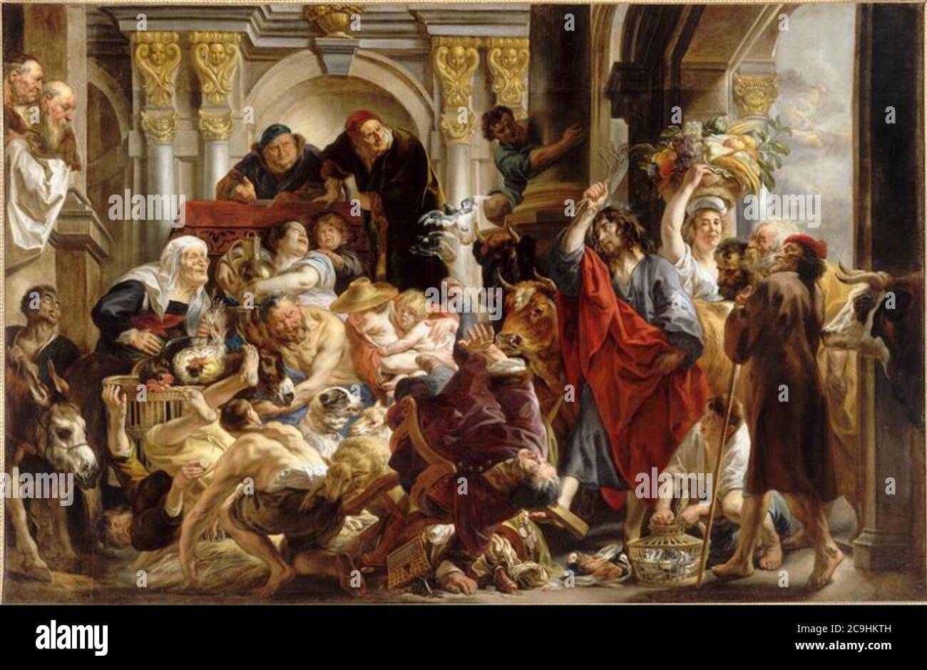 Jacob Jordaens - Jesus chasing the merchants from the temple Stock ...