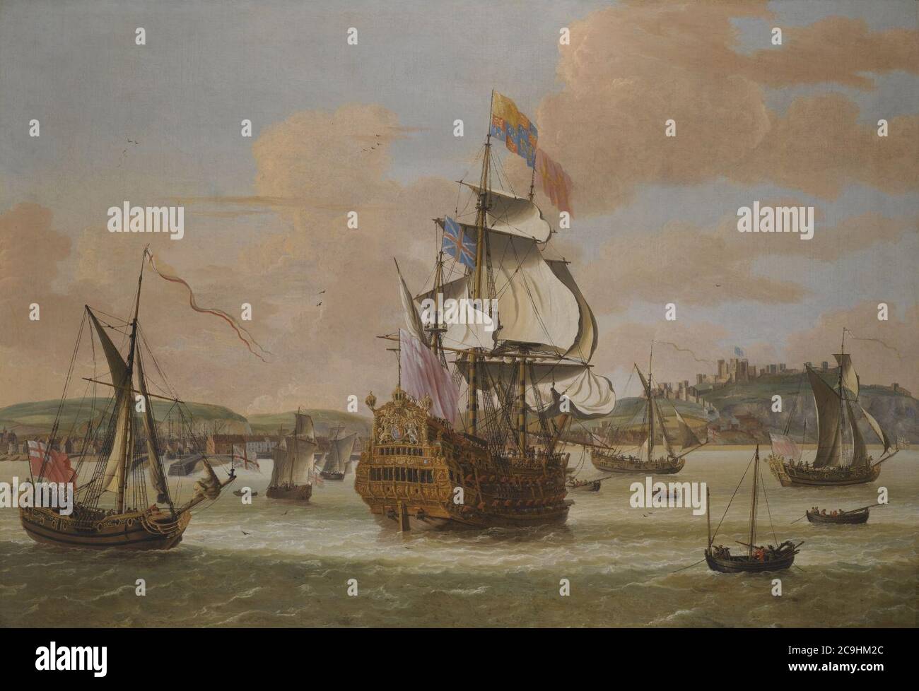 Jacob Knyff - HMS Triumph with Charles II and James, Duke of York on ...