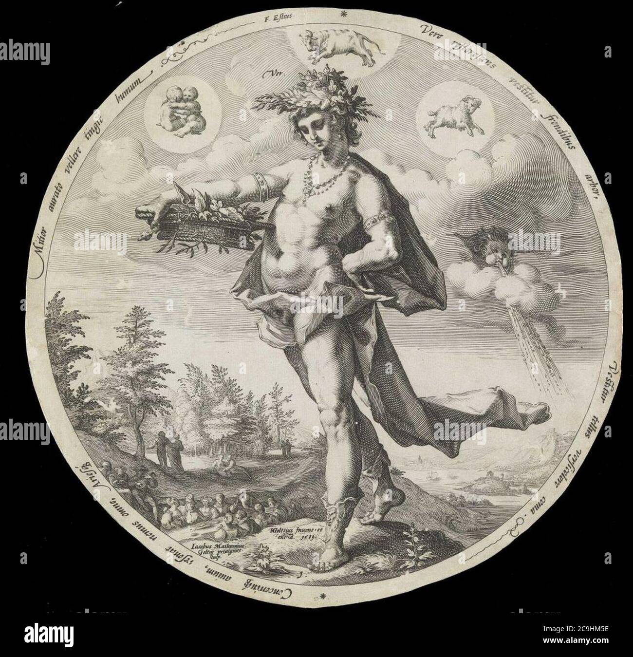 Jacob Matham - As Estações - Primavera Stock Photo - Alamy