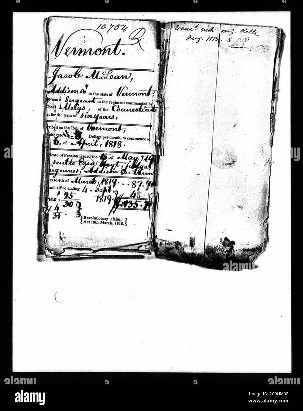 Jacob McLean app for retirement Revolutionary war Stock Photo - Alamy