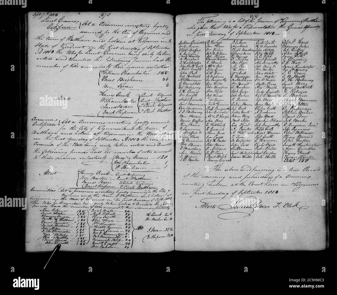 Jacob McLean Sr voting in the town of Vergennes for assmemblymen ...