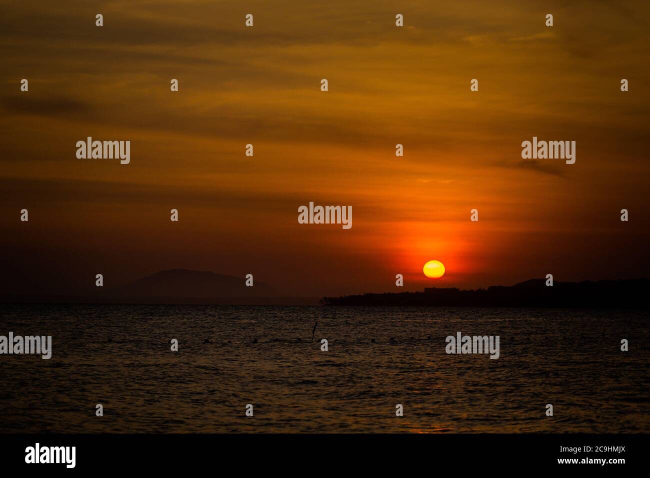 Beautiful golden sunset on Mui Ne beach, Phan Tiet area in Vietnam ...
