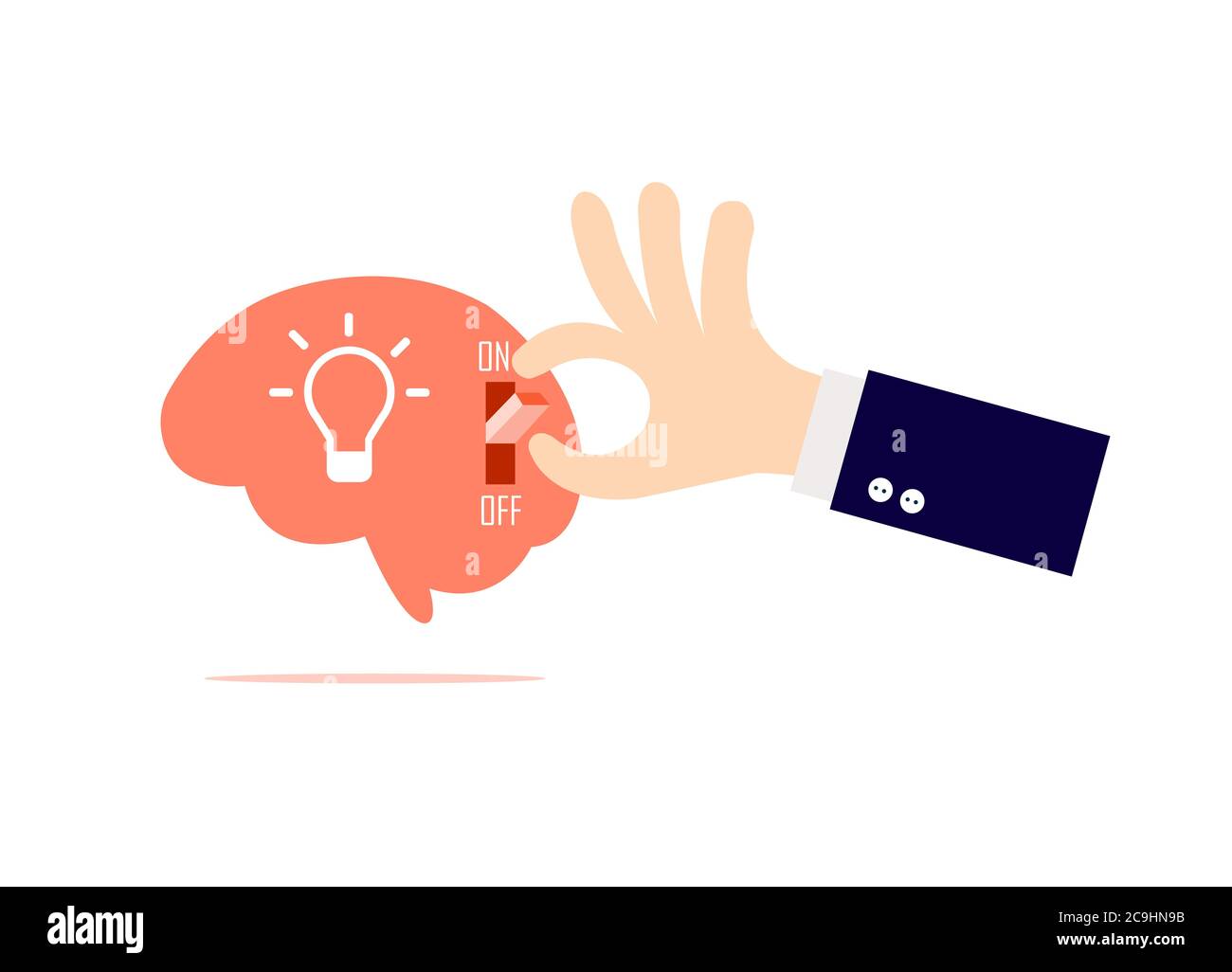 Brain switch on icon Stock Vector Images - Alamy