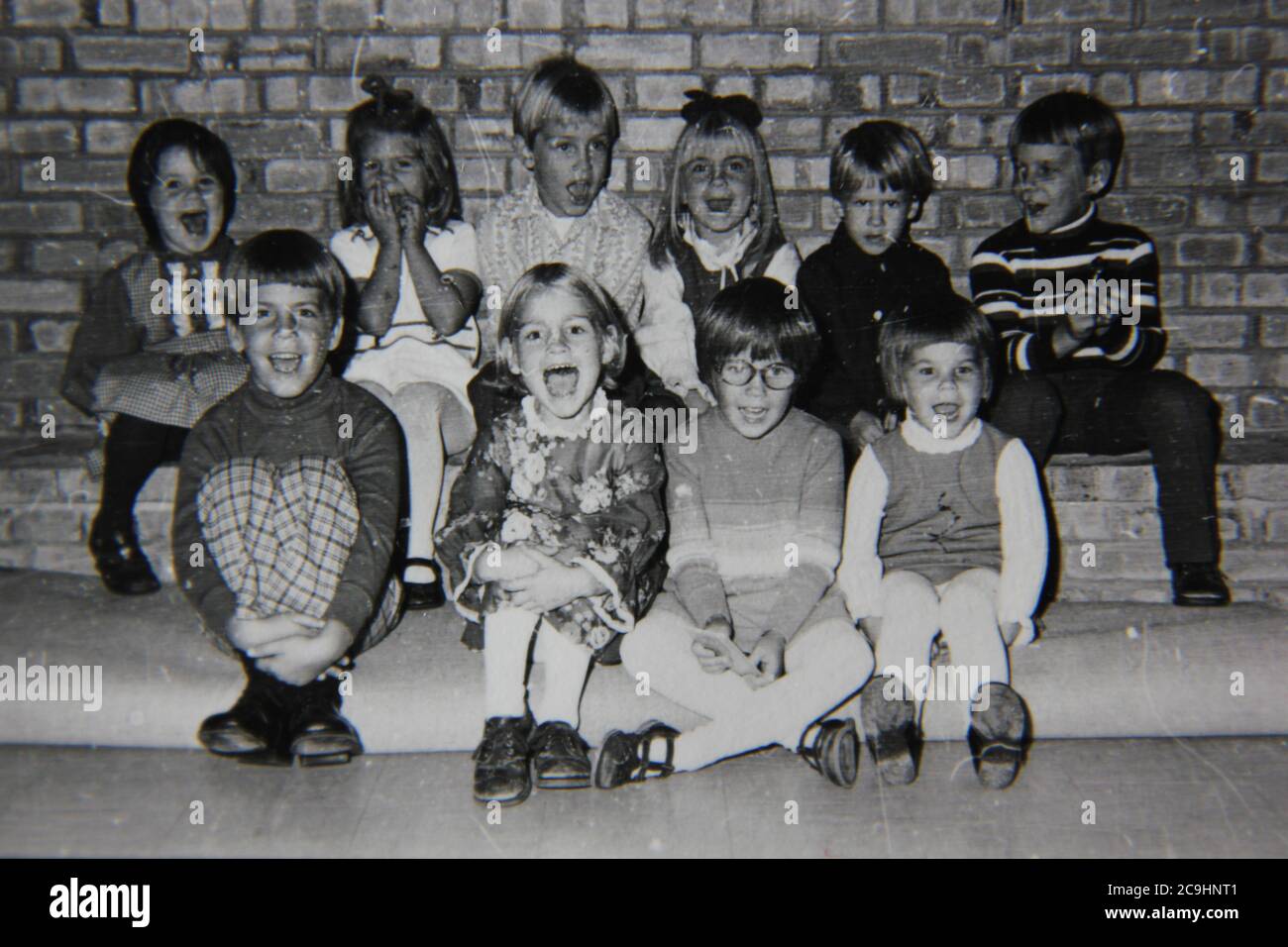 Fine 70s vintage black and white photography of a kindergarten grade ...