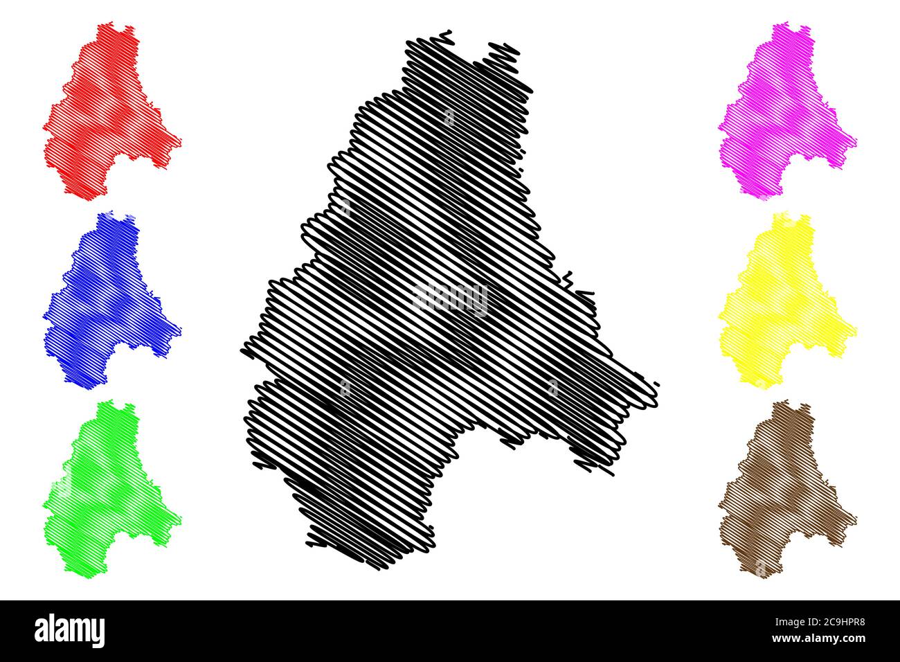 Diekirch District (Grand Duchy of Luxembourg) map vector illustration ...