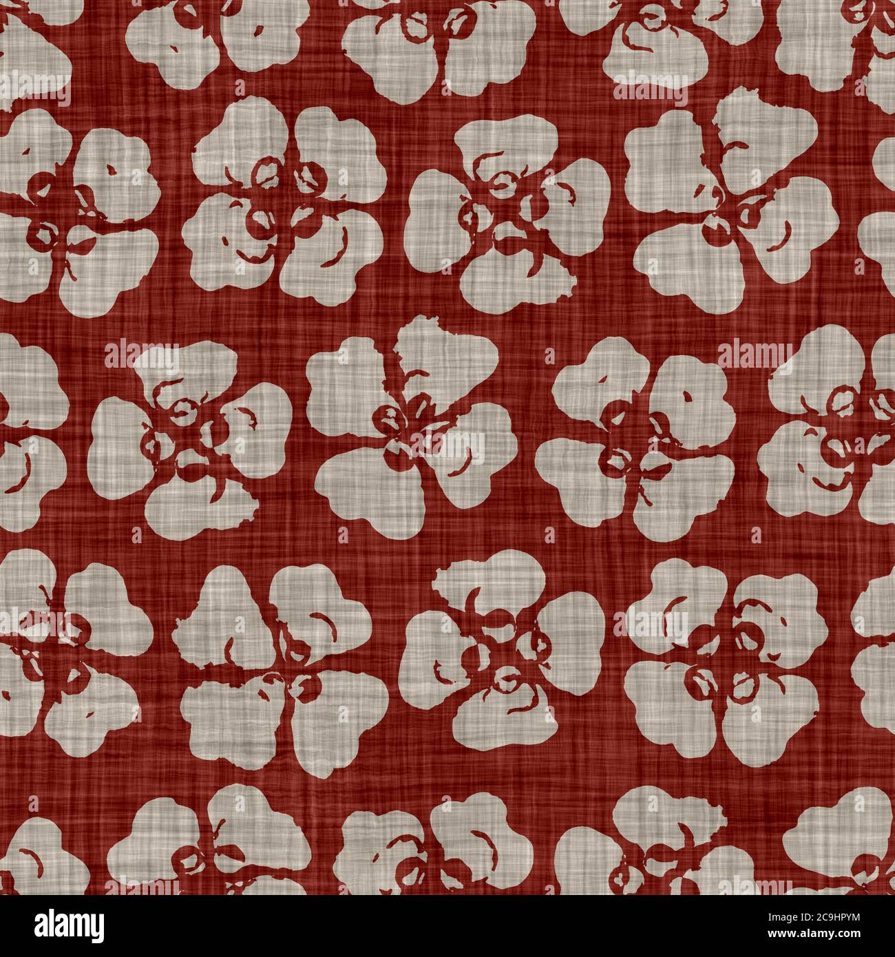 Natural gray red french woven linen texture background. Old ecru flax ...