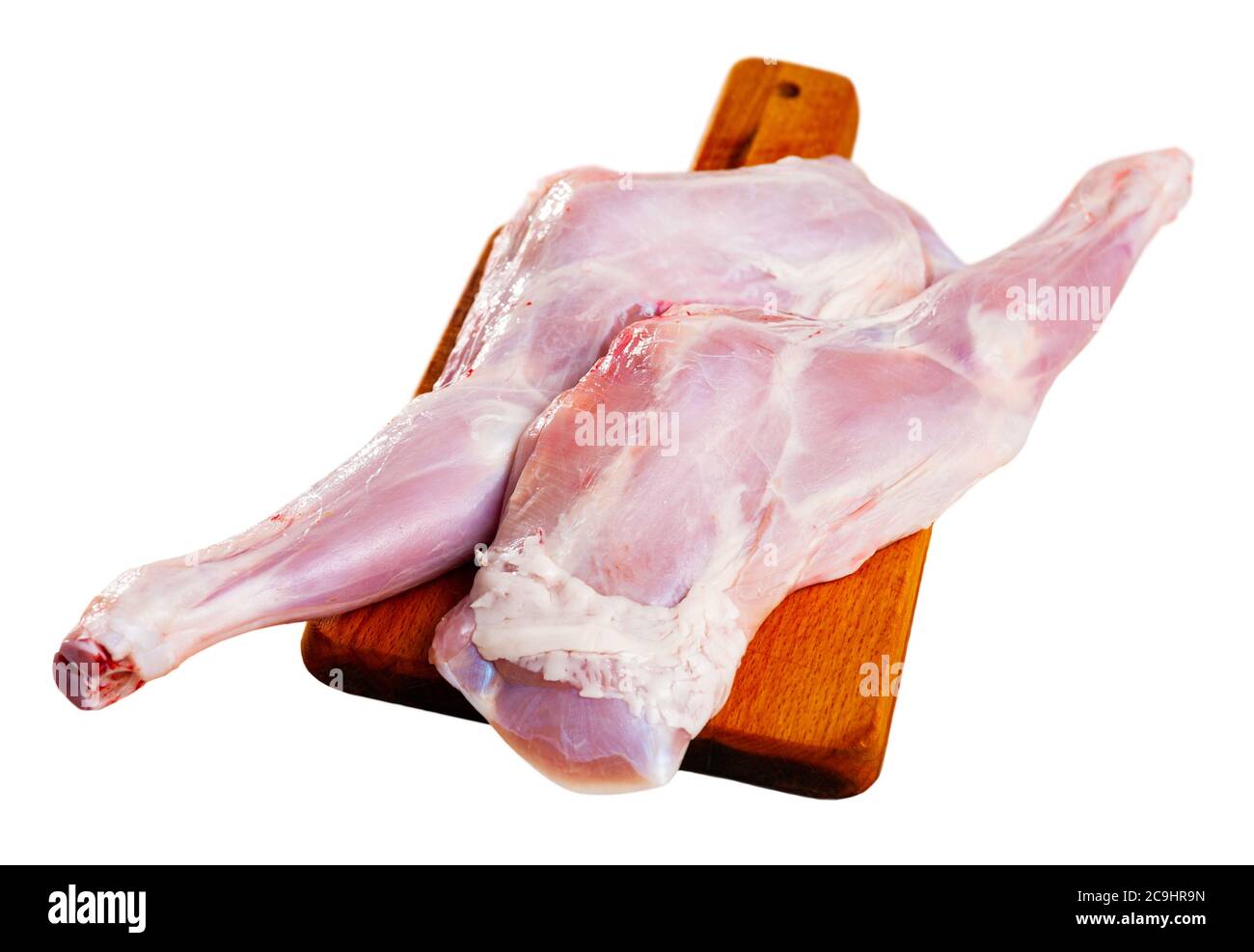 Close up of raw shoulder of goat, nobody. Isolated over white ...