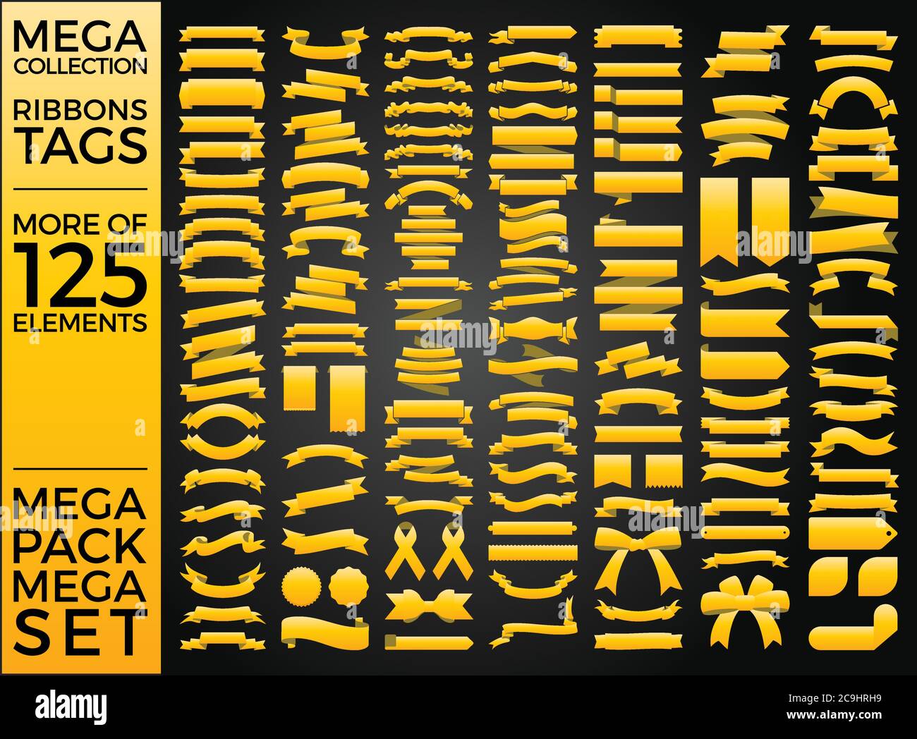 Beautiful Ribbons, Tags and Bows Collection Set Vector Design Eps 10 ...