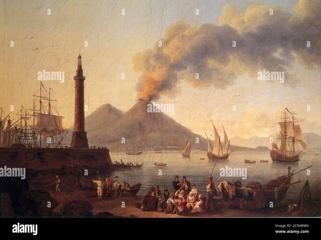 Jacob Philipp Hackert – Porto di Napoli con Vesuvio (1771 Stock Photo ...