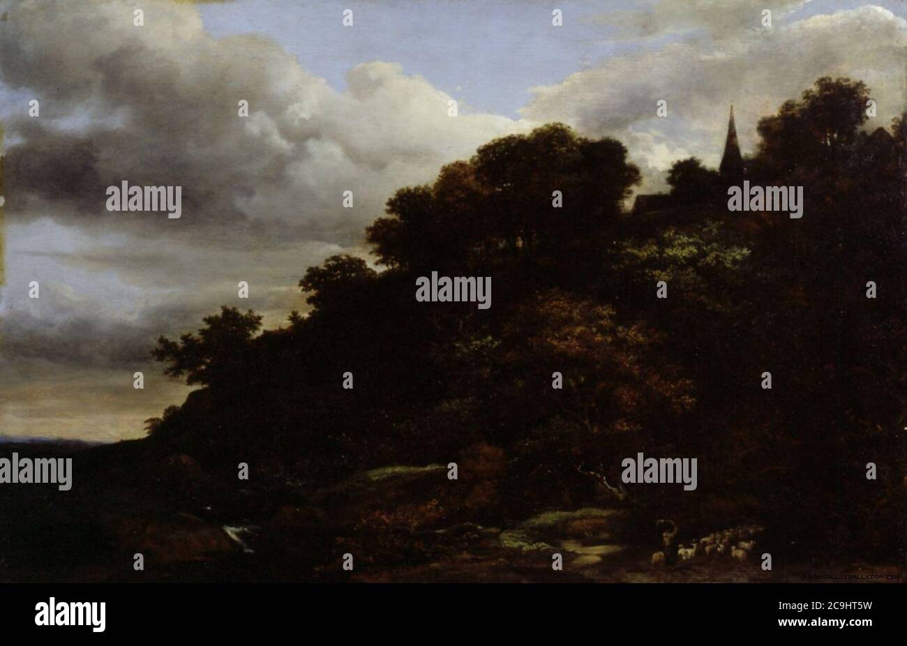 Jacob va Ruisdael - Landscape with Hill Stock Photo - Alamy