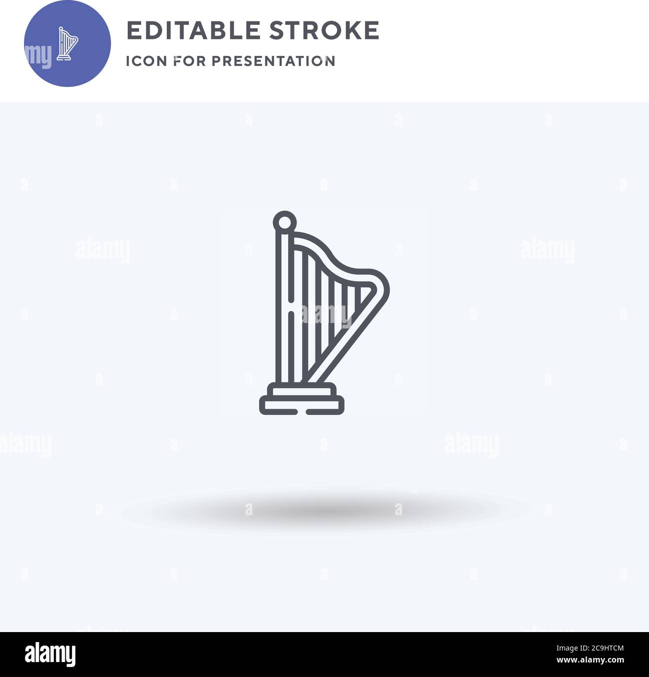 Harp icon vector, filled flat sign, solid pictogram isolated on white ...