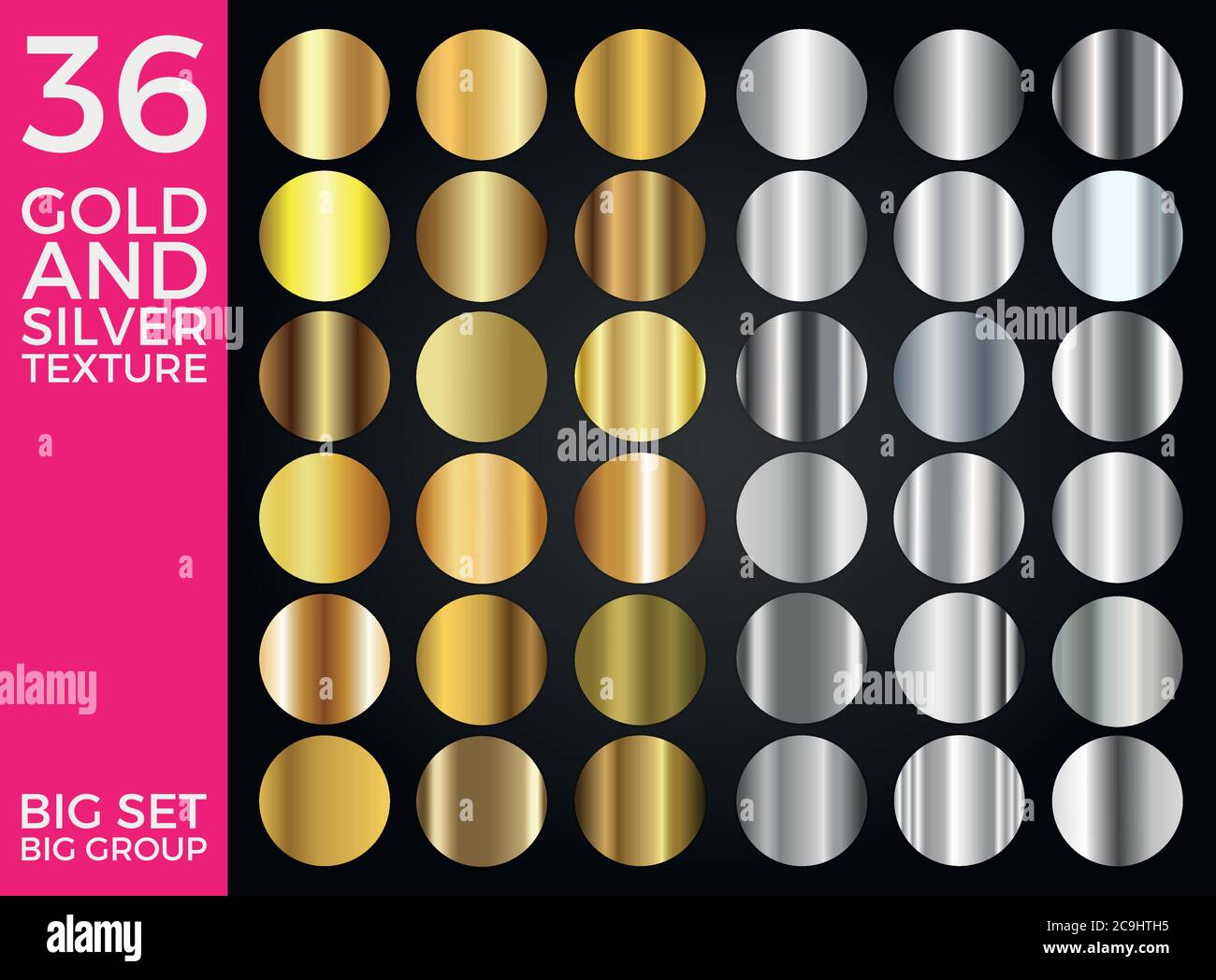 Vector Set of Gold and Silver Gradients, Gold and Silver Squares ...